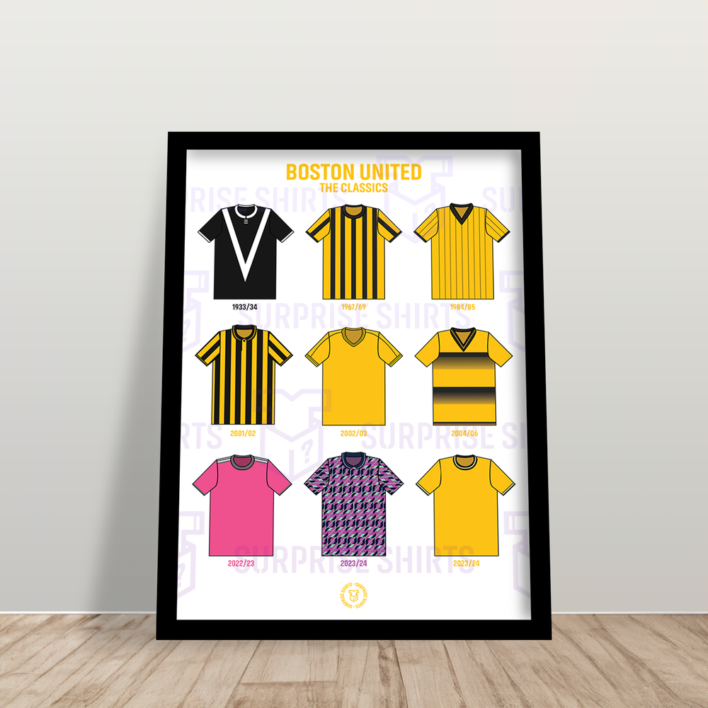 Boston United 'The Classics' Football Shirt Print & Mystery Football ...