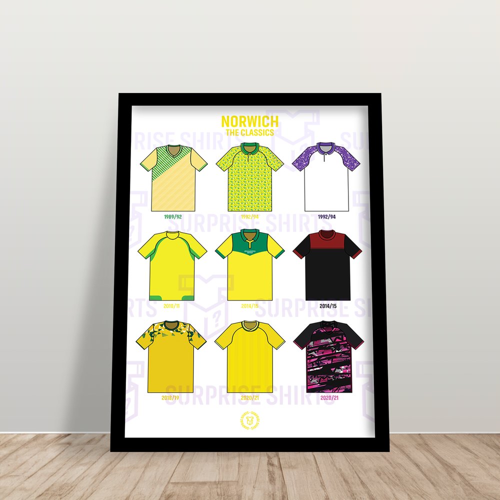 Norwich City 'The Classics' Football Shirt Print & Mystery Football ...