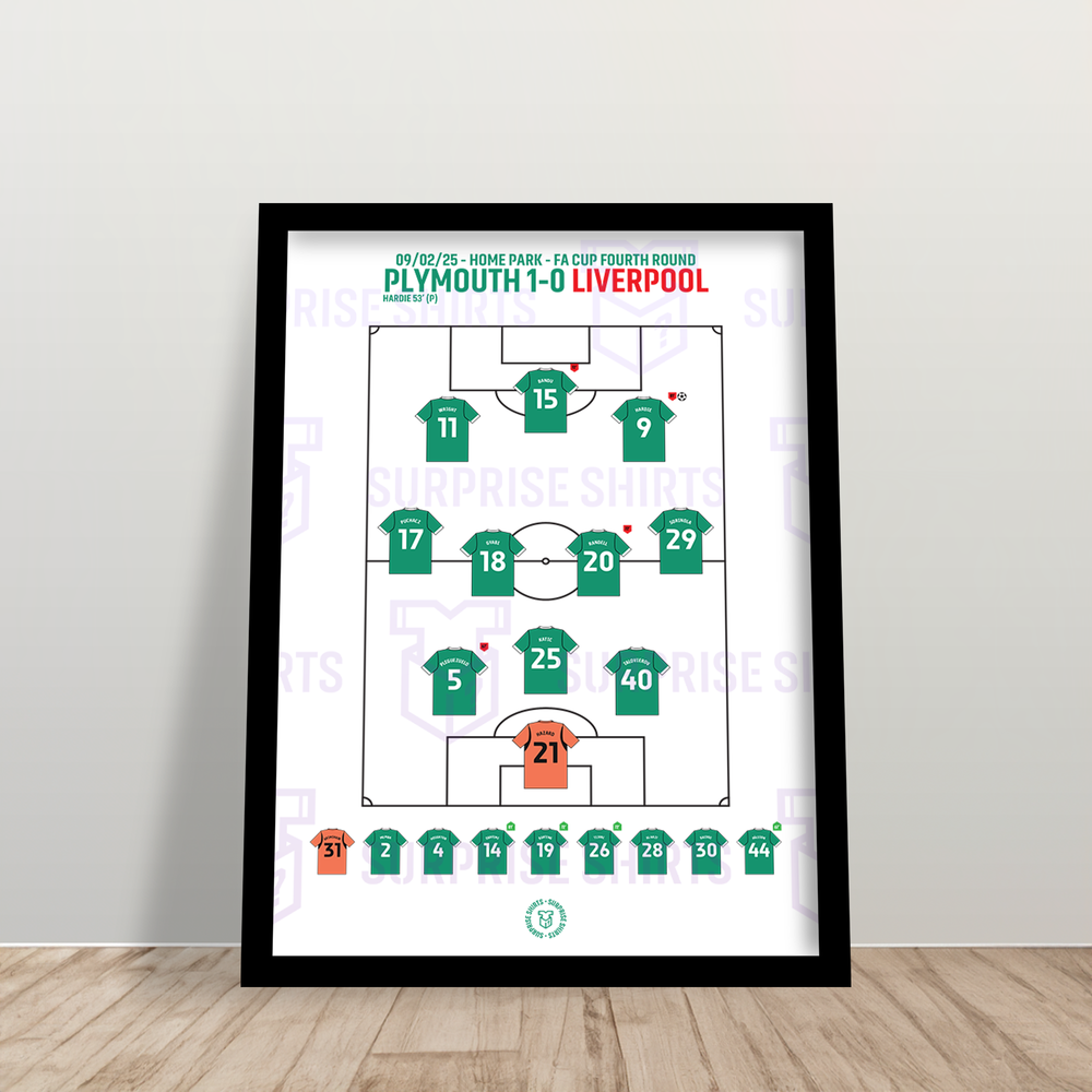 Plymouth Argyle 1-0 Liverpool - FA Cup - Special Edition Football Prin ...