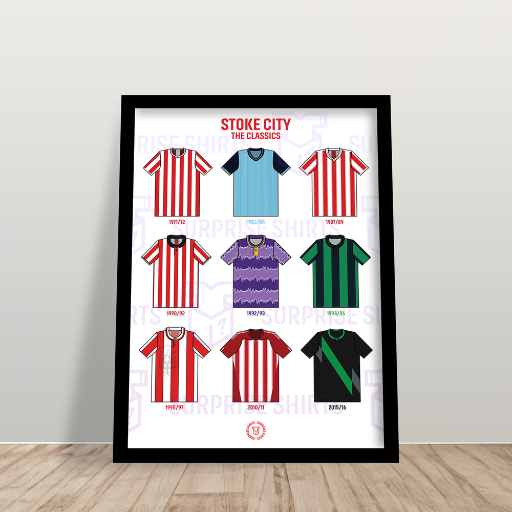 Stoke City 'The Classics' Football Shirt Print & Mystery Football Shirt ...