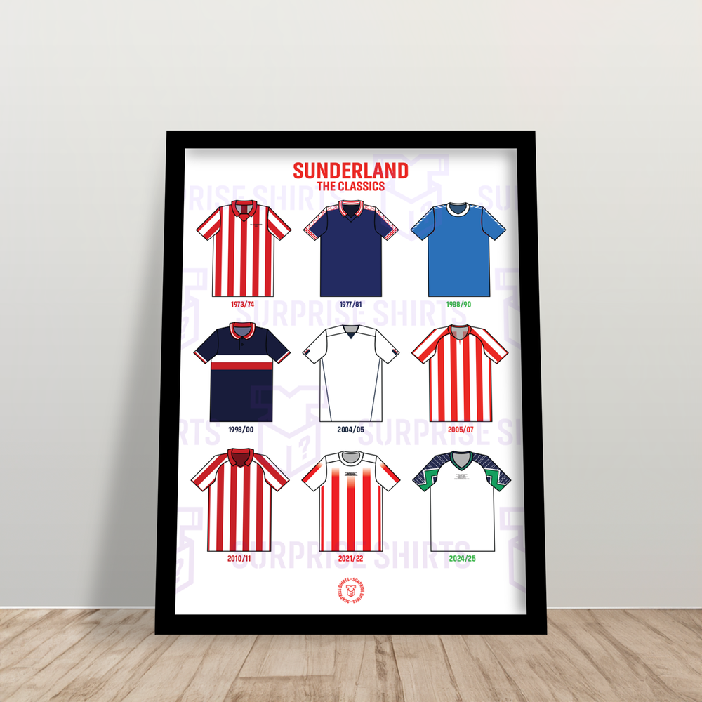 Sunderland 'The Classics' Football Shirt Print & Mystery Football Shirt ...