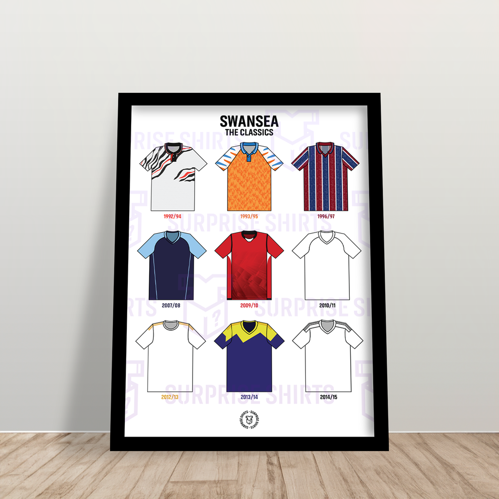 Swansea City 'The Classics' Football Shirt Print & Mystery Football ...